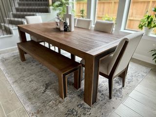 wooden dining table extendable